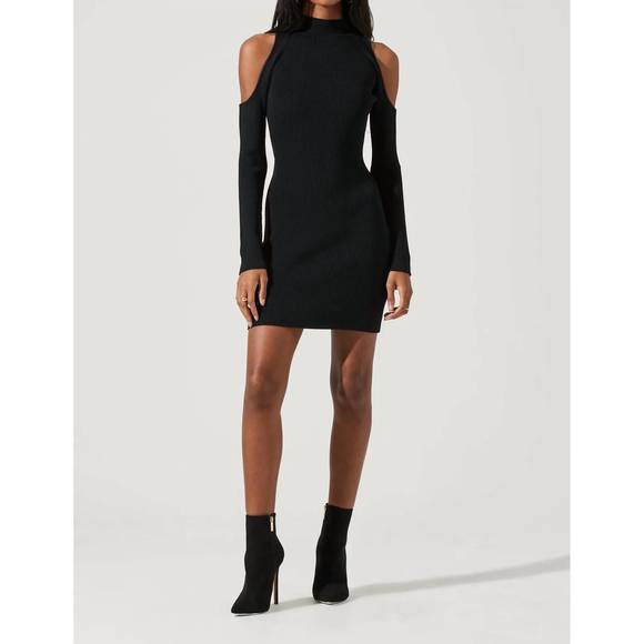 Astr | Dresses | New Astr Kade Shoulder Cutout Mini Dress In Black ...